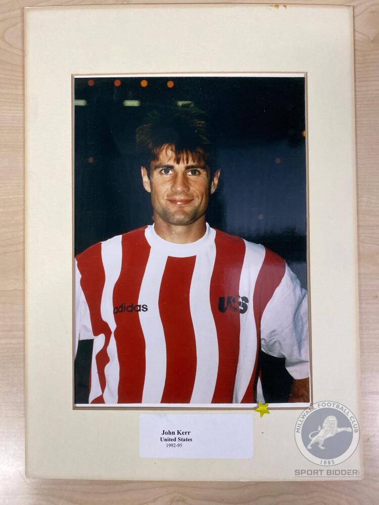 Framed photograph of Millwall FC legend John Kerr to commemorate him ...