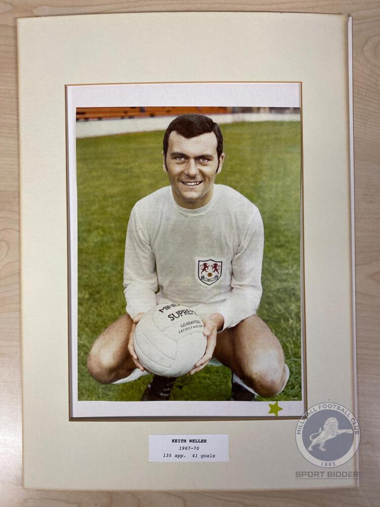 Mounted image of Millwall FC legend Keith Weller featuring statistics ...
